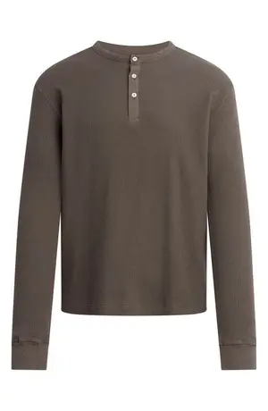 Joe's Jeans Long Sleeve Waffle Henley T-shirt - Tea Leaf