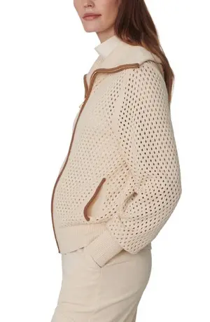 Varley Paula Zip Front Knit Hoodie