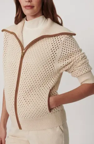 Varley Paula Zip Front Knit Hoodie