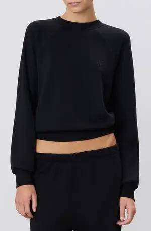 Eterne Shrunken Raglan Sweatshirt - Black