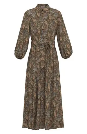 EMME Paisley Long Sleeve Shirtdress