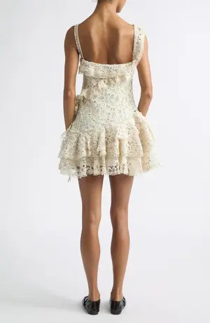 SIEDRES Mimika Asymmetric Cotton Blend Lace Dress