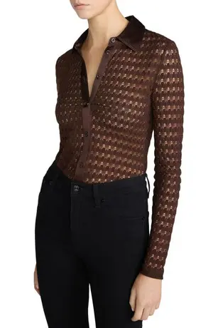 FRAME Bubble Stitch Button-up Shirt - Chestnut