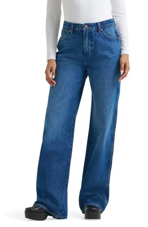 Wrangler Joey High Waist Wide Leg Jeans - Imperial Blue