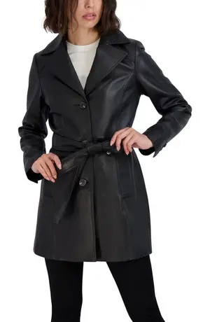 Tahari Nicole Leather Coat