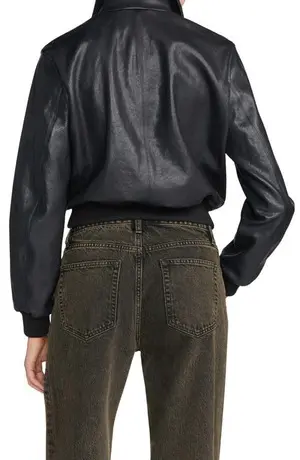 FRAME Leather Bomber Jacket