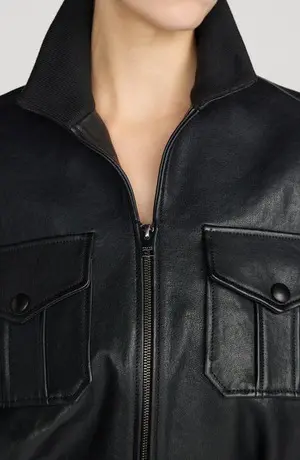 FRAME Leather Bomber Jacket