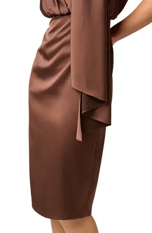 Aidan Mattox Satin Midi Dress