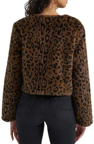 LEEM Faux Fur Cropped Jacket