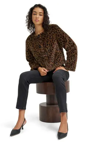 LEEM Faux Fur Cropped Jacket