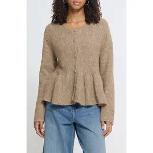 ICHI Peplum Cardigan