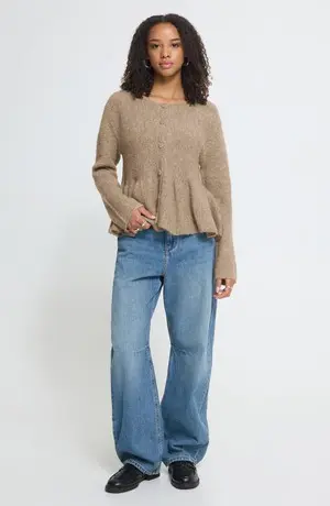 ICHI Peplum Cardigan