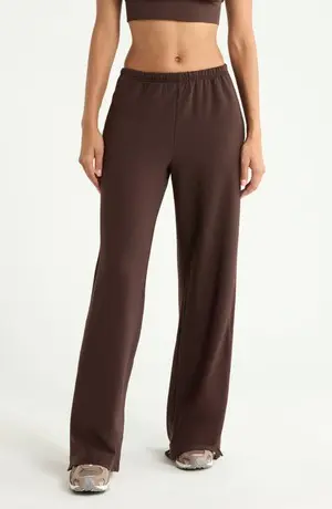 Zella Weekend Wide Leg Sweatpants - Brown Mole'