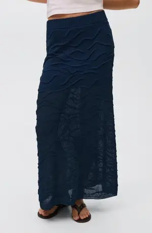 Mango Texture Maxi Sweater Skirt