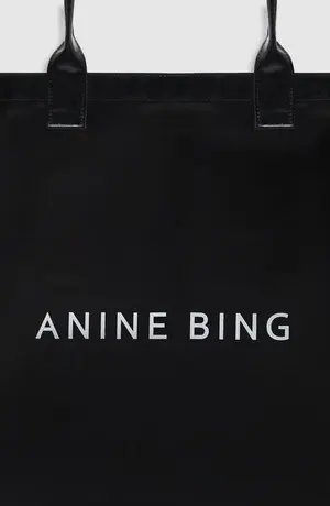 ANINE BING Leo Coated Canvas Tote - Black