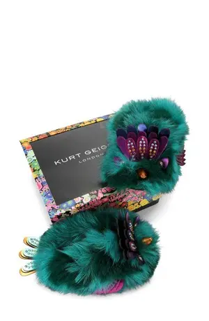 Kurt Geiger Faux Fur Embellished Slipper