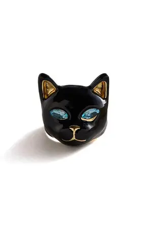 Baublebar Nine Lives Cat Ring - Black