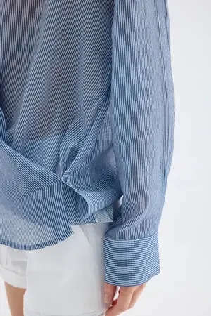 MONLICIA Rosalie Viscose Striped Relaxed Shirt