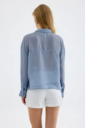 MONLICIA Rosalie Viscose Striped Relaxed Shirt