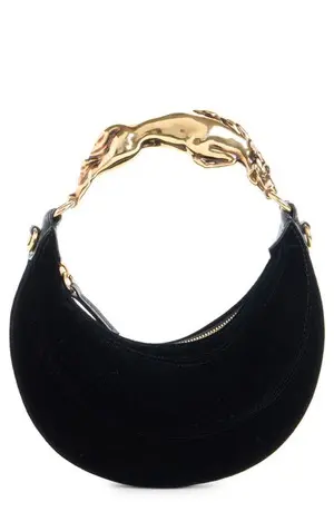 Chloé Chain Horse Crescent Bag - Black