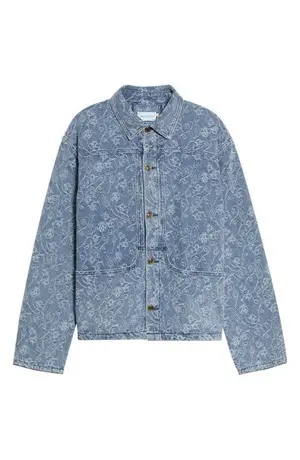 HONOR THE GIFT Floral Embroidery Denim Jacket