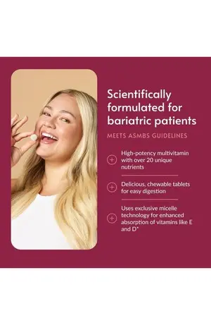 BARIATRIC ADVANTAGE Chewable Advanced Multi High Potency Daily Multivitamin With Iron 60 Count