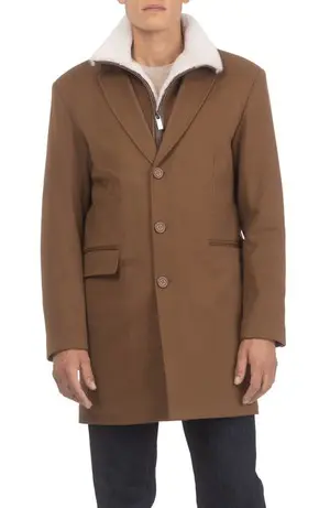 Gorski Wool Short Coat Crafted From Loro Piana With Genuine Shearling Trim