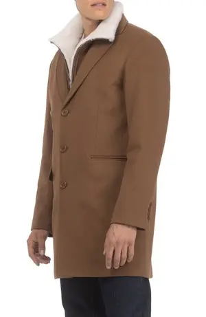 Gorski Wool Short Coat Crafted From Loro Piana With Genuine Shearling Trim