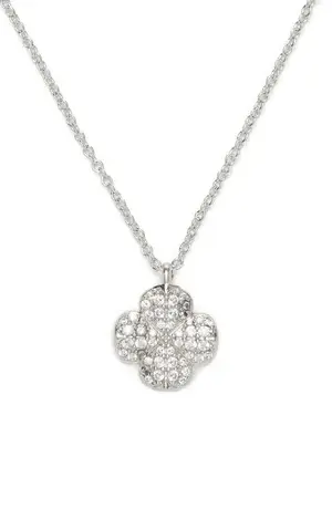 Kate Spade New York Spade Flower Pavé Pendant Necklace - Clear/silver
