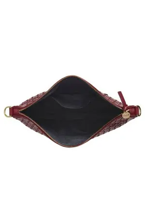 Clare V. Moyen Woven Leather Messenger Bag - Garnet