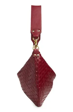 Clare V. Moyen Woven Leather Messenger Bag - Garnet