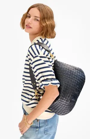 Clare V. Moyen Woven Leather Messenger Bag