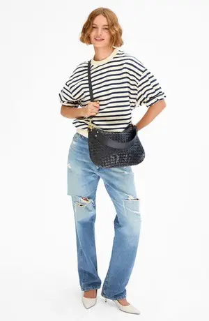 Clare V. Moyen Woven Leather Messenger Bag