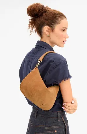 Clare V. Petit Moyen Suede Messenger Bag - Caramel