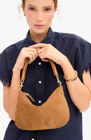 Clare V. Petit Moyen Suede Messenger Bag - Caramel