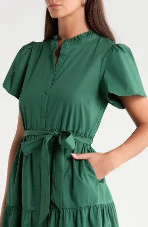 SUGARLIPS Bellucci Cotton Poplin Tiered Dress