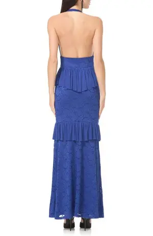 AFRM Athens Silken Lace Halter Maxi Dress