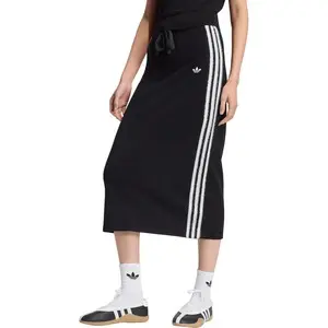 ADIDAS ORIGINALS Three-stripe Knit Midi Skirt - Black/white