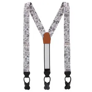 Trafalgar Esquire Law Silk Novelty Button End Suspenders