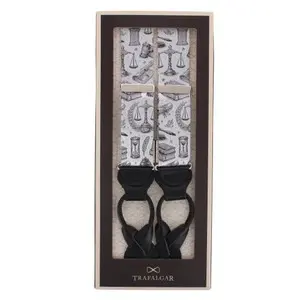 Trafalgar Esquire Law Silk Novelty Button End Suspenders