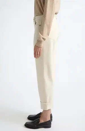 Max Mara Virna Straight Leg Jeans With Cuffed Hems - Natural