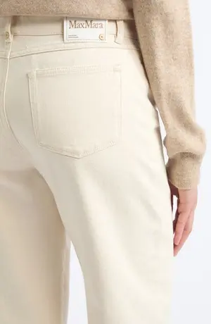 Max Mara Virna Straight Leg Jeans With Cuffed Hems - Natural