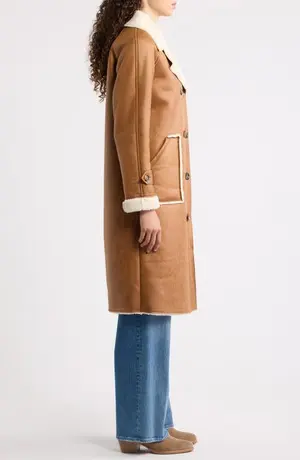Bernardo Faux Shearling Long Coat