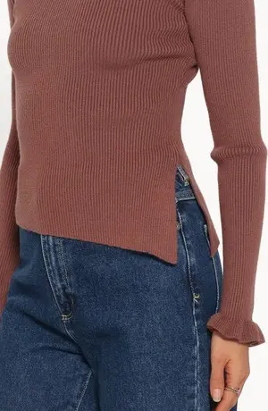 PETAL & PUP Fiana Ruffle Cuff Rib Sweater