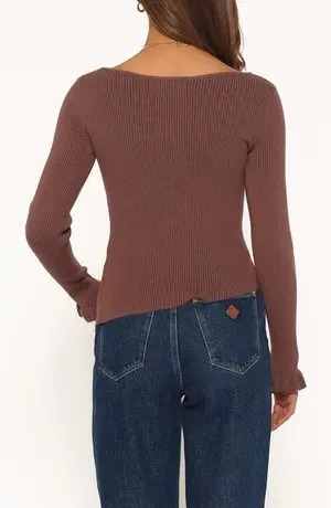 PETAL & PUP Fiana Ruffle Cuff Rib Sweater