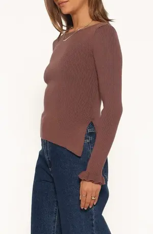 PETAL & PUP Fiana Ruffle Cuff Rib Sweater