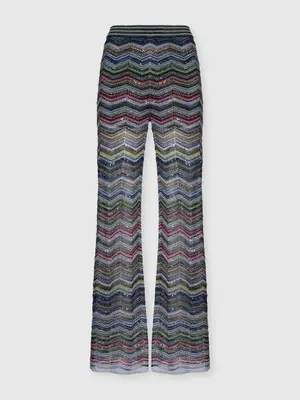 Missoni Chevron Palazzo Trousers With Sequins