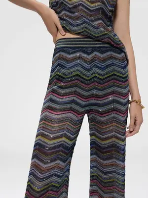 Missoni Chevron Palazzo Trousers With Sequins