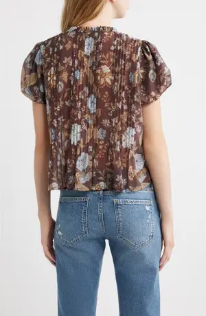 Rails Pepper Pintuck Puff Sleeve Top