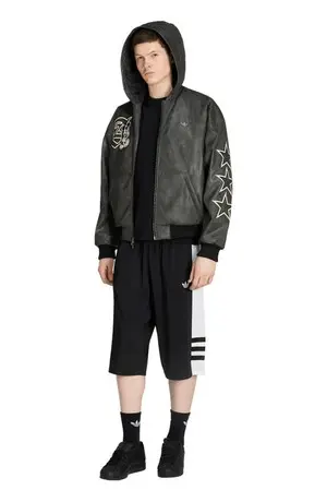 Adidas Disney Faux Leather Hooded Jacket